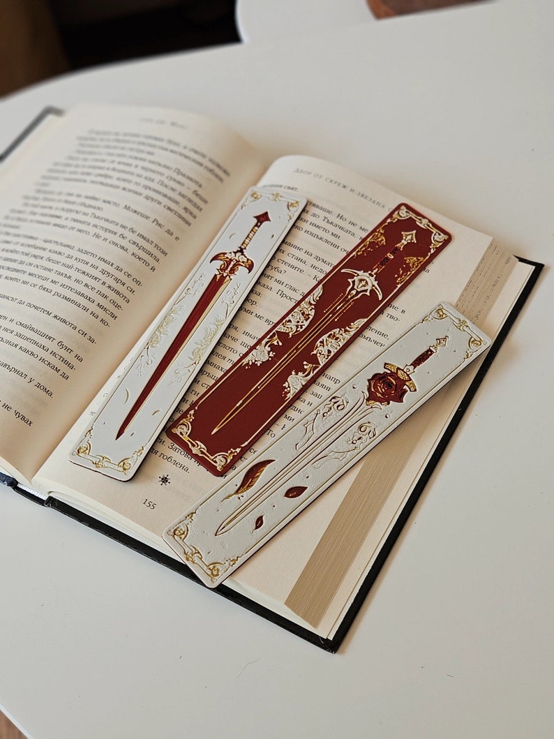 Elegant 3D Printed Sword Bookmarks Set - Fantasy Themed, Intricate ...