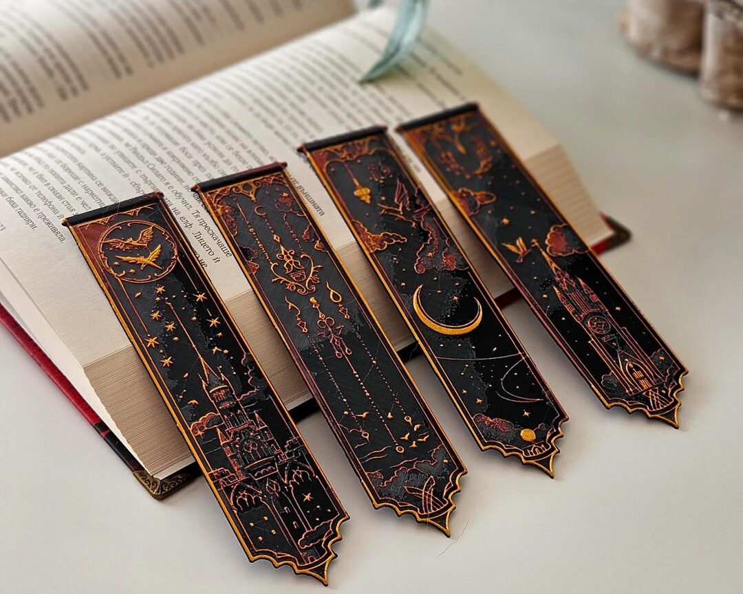 Set of 4 Magical Bookmarks Harry Potter Inspired, Fantasy Design, Gift ...