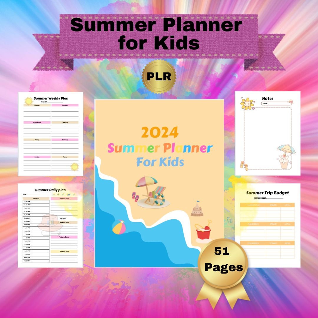 2024 PLR Summer Planner for Kids: Customizable Tool for Fun Activities ...