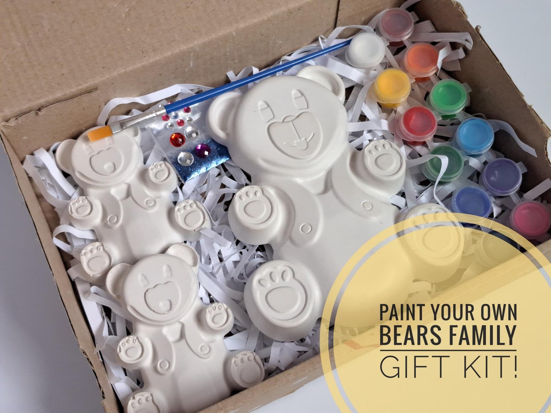Paint Your Own BEARS FAMILY -teddy Bears Paint Kit-craft Box for Kids ...