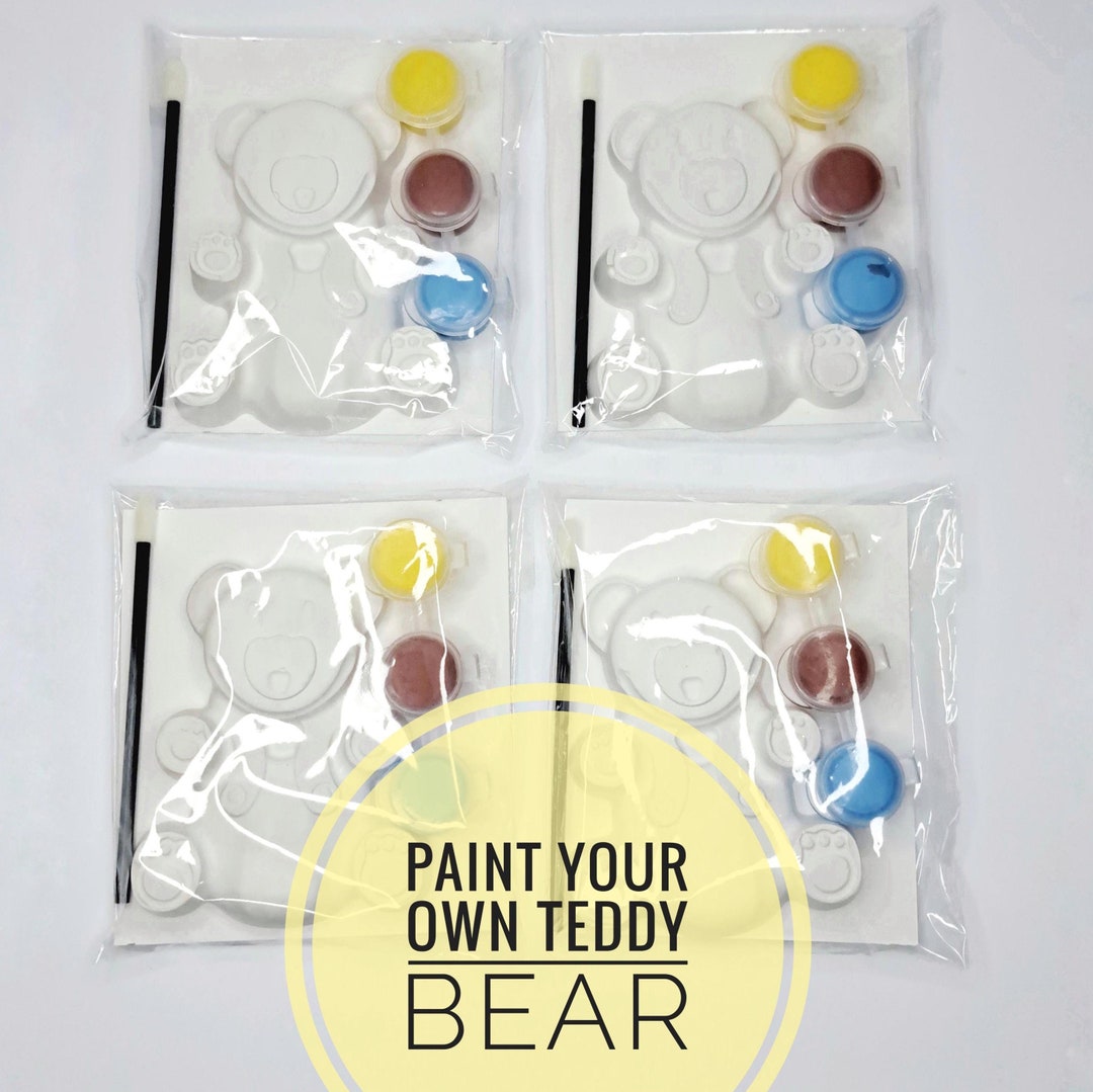 Paint Your Own Teddy Bear-teddy Bears Party Favor Paint Kits -plaster ...