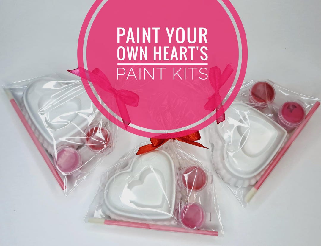 Hearts Party Favor Paint Kit -paint Your Own Hearts -hearts Plaster ...