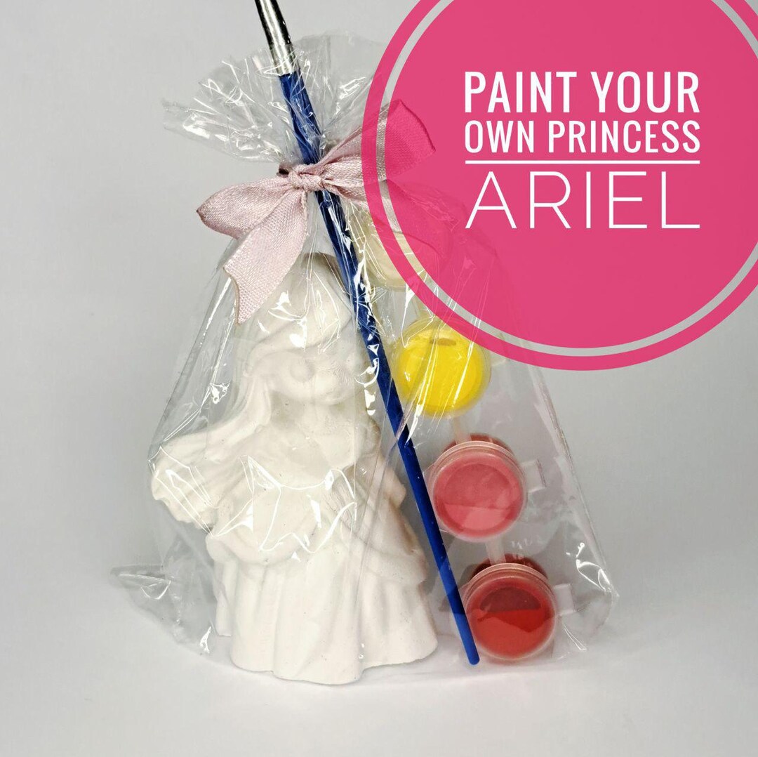 Princess Ariel Plaster Paint Kit: Princess Party Favor Craft - Etsy