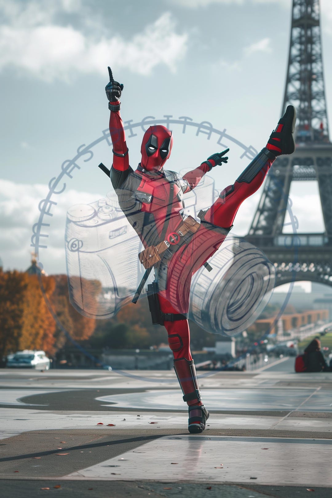 Deadpool Ballet Paris 2024 Olympics Eiffel Tower Print Wall Decor ...