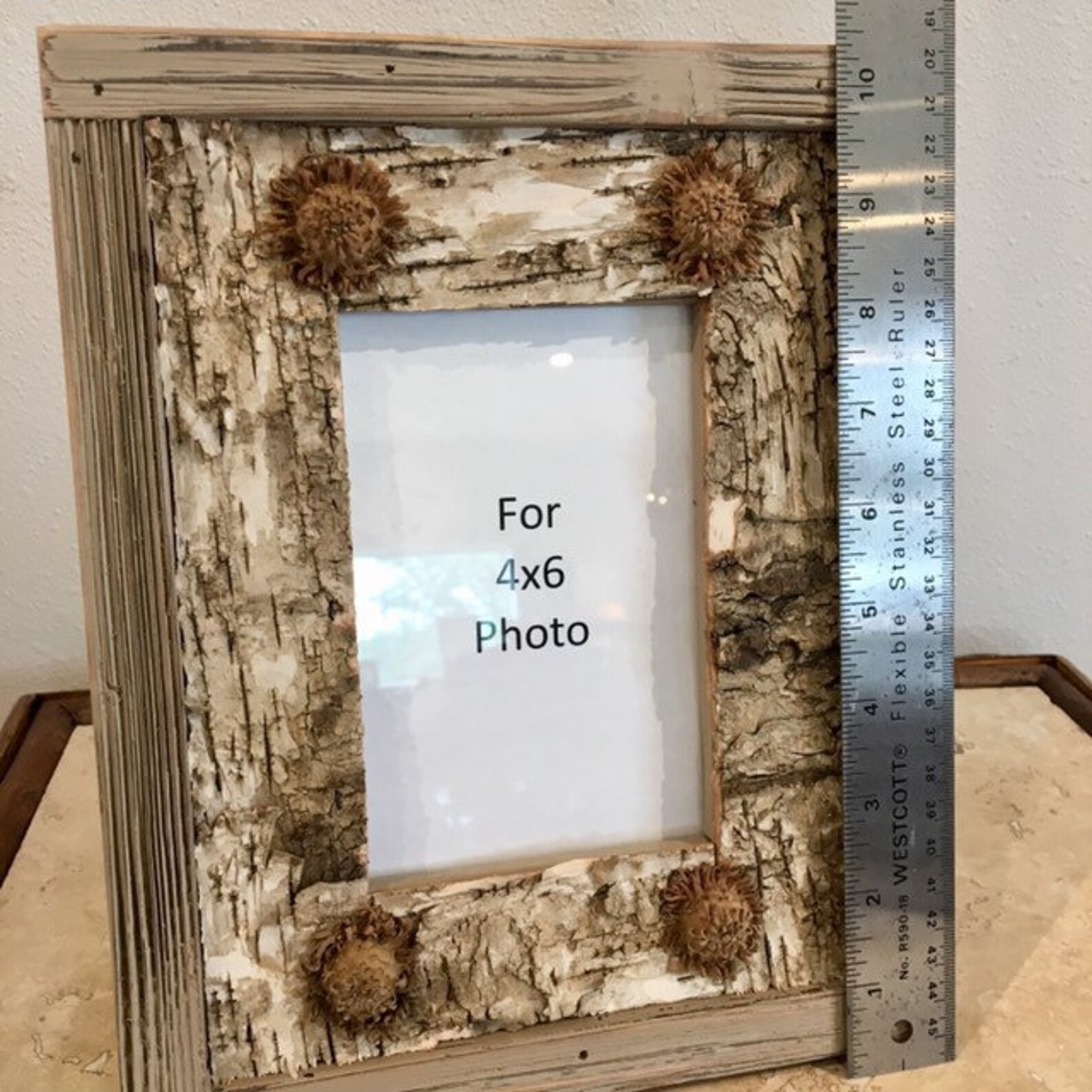 Birch Picture Frame With Barn Wood and Embellishments | Etsy