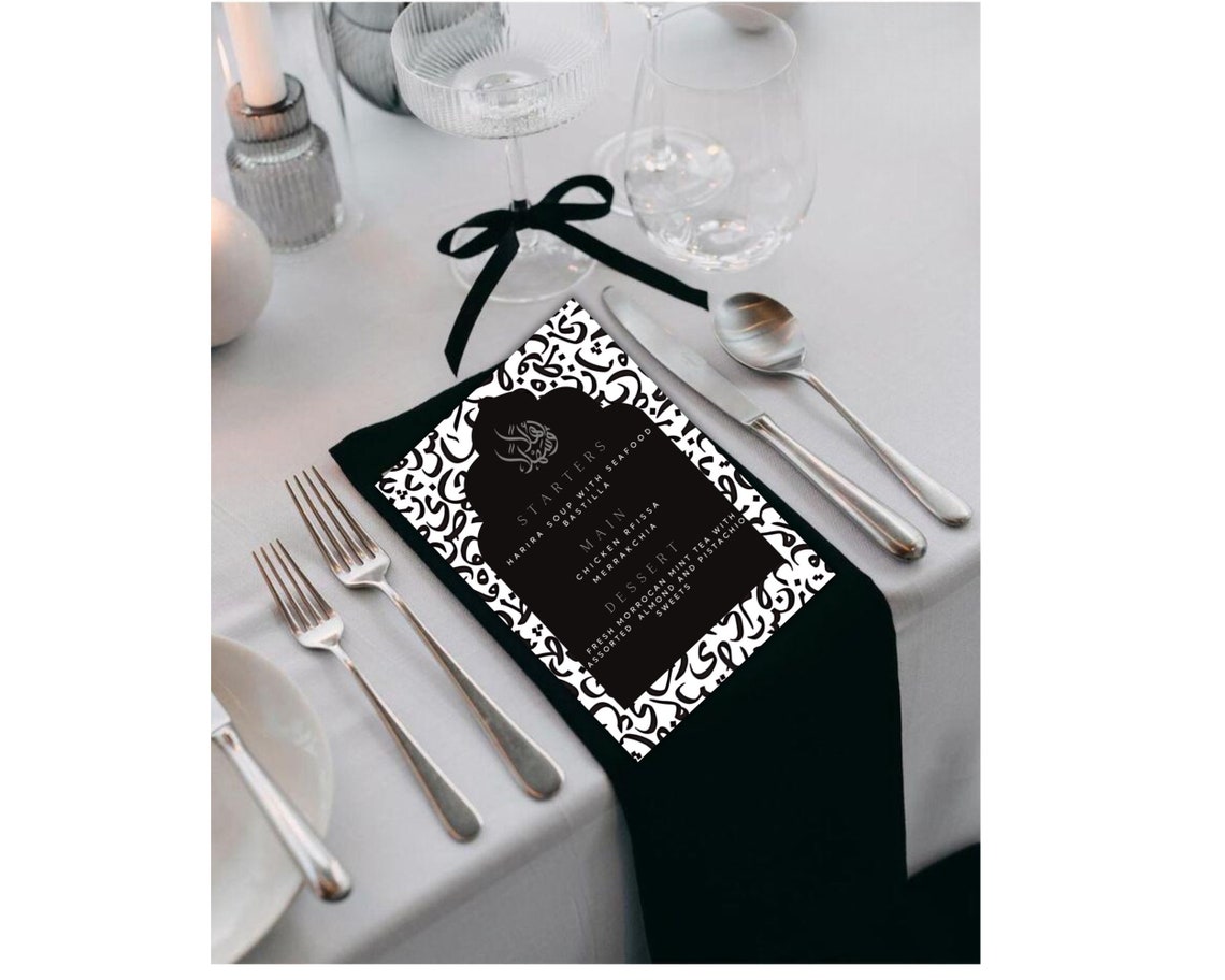 Wedding Menu Template / Digital Menu / Muslim Wedding Menu / Morrocan ...