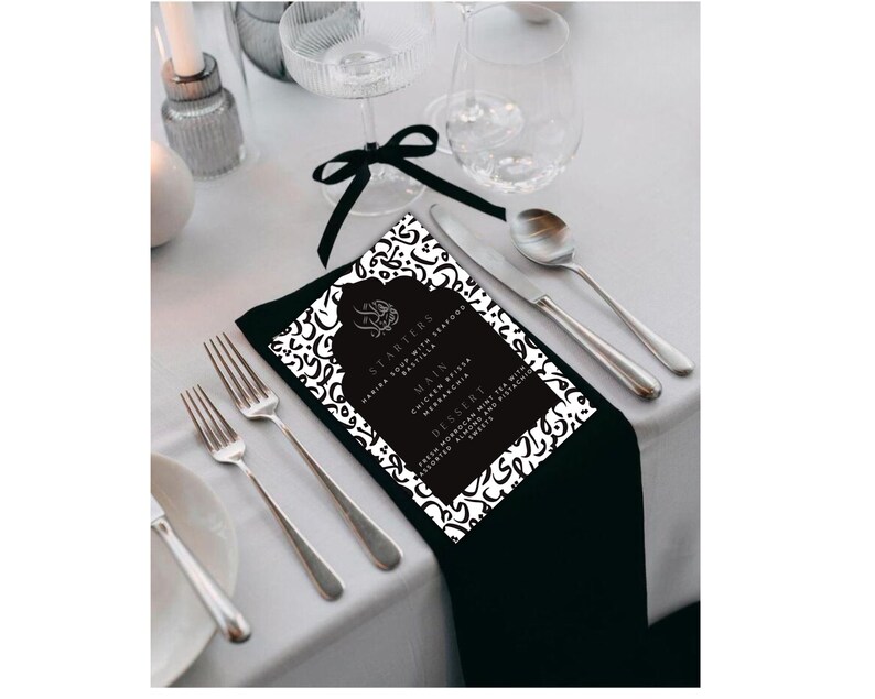 Wedding Menu Template / Digital Menu / Muslim Wedding Menu / Morrocan ...