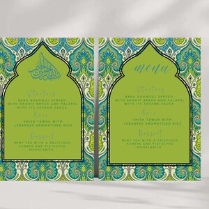 Muslim Wedding Menu Template /arabic Menu Template/ Ramadan Menu ...