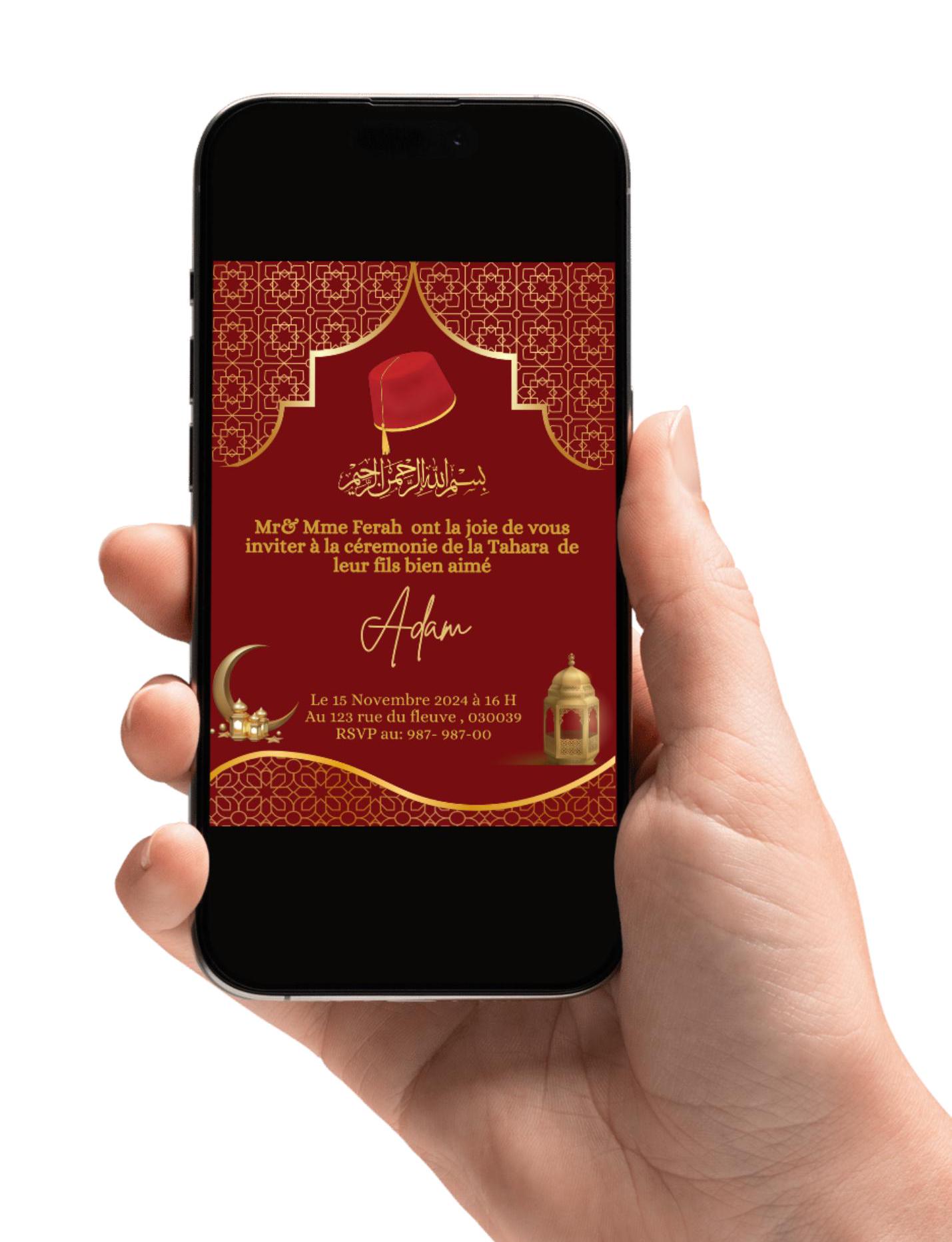 Faire-part De Circoncision Pour Bébé Garçon Musulman,faire-part De ...