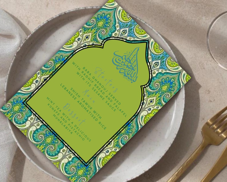 Muslim Wedding Menu Template /arabic Menu Template/ Ramadan Menu ...