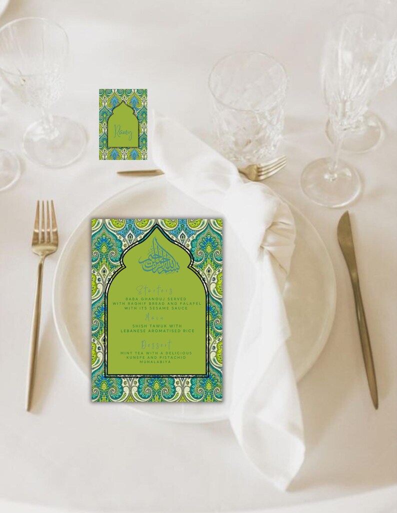 Muslim Wedding Menu Template /arabic Menu Template/ Ramadan Menu ...