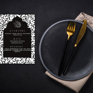 Wedding Menu Template / Digital Menu / Muslim Wedding Menu / Morrocan ...
