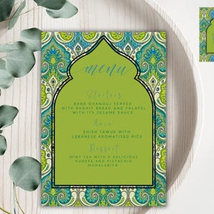Muslim Wedding Menu Template /arabic Menu Template/ Ramadan Menu ...