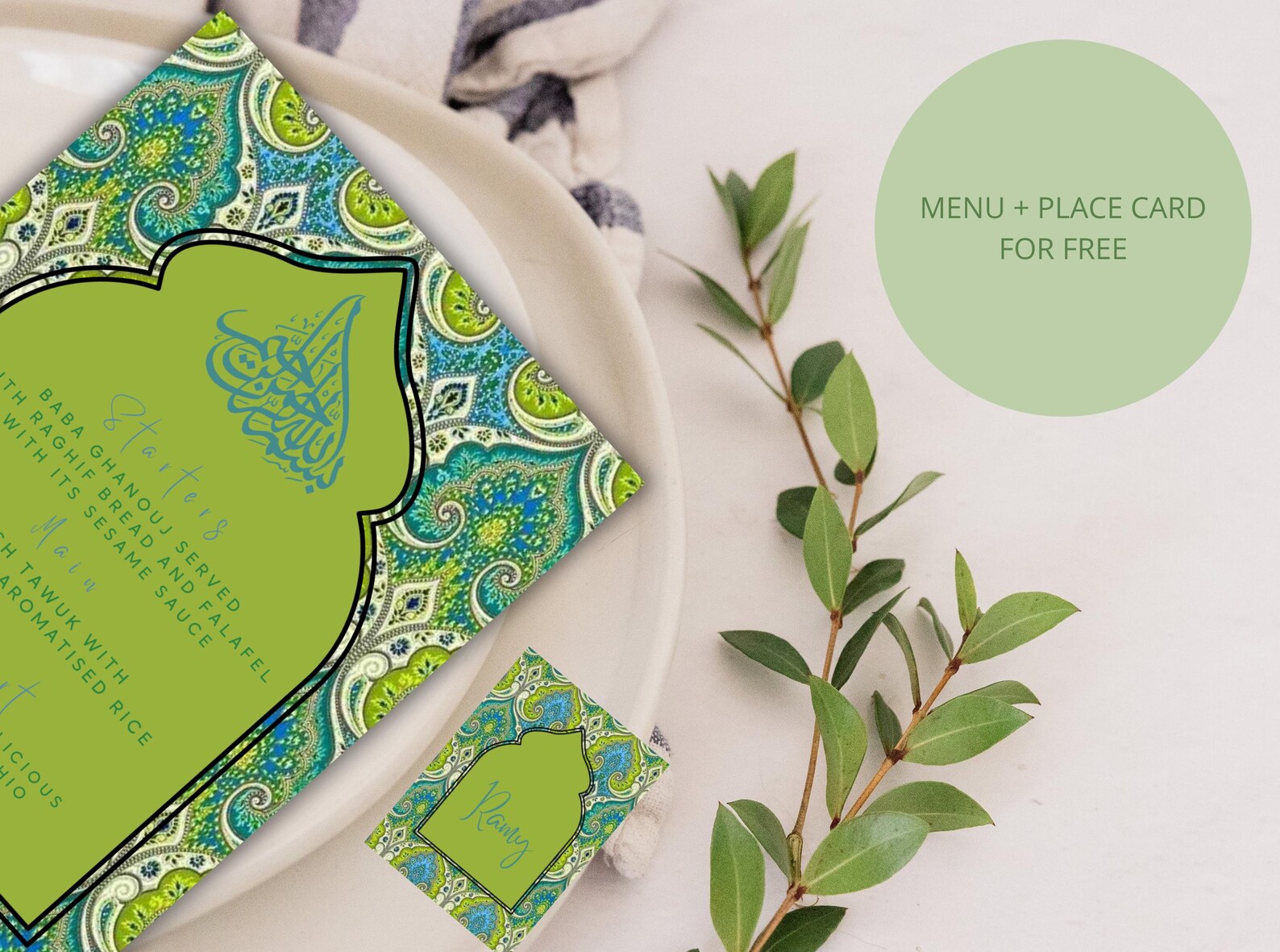 Muslim Wedding Menu Template /arabic Menu Template/ Ramadan Menu ...