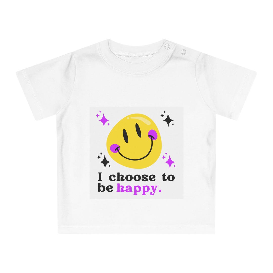 Cute Baby T-shirt With Smiley Face i Choose to Be Happy Pink Tee for ...