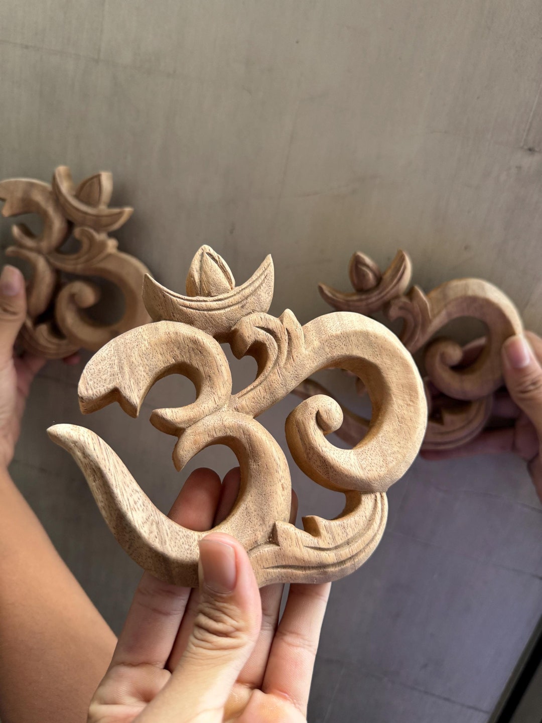 Set of 3 Handcrafted Om Kara Wall Hangings – Sacred Hindu Symbol of ...