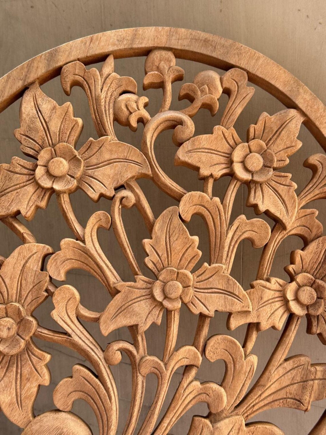 Gorgeous Hand-carved Rose Wooden Art - Detailed Floral Design for ...