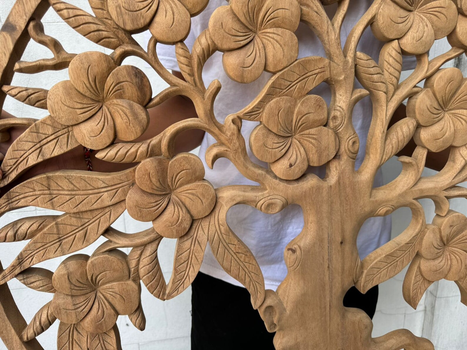 Large Hand-carved Wooden Frangipani Tree of Life Wall Art - Etsy