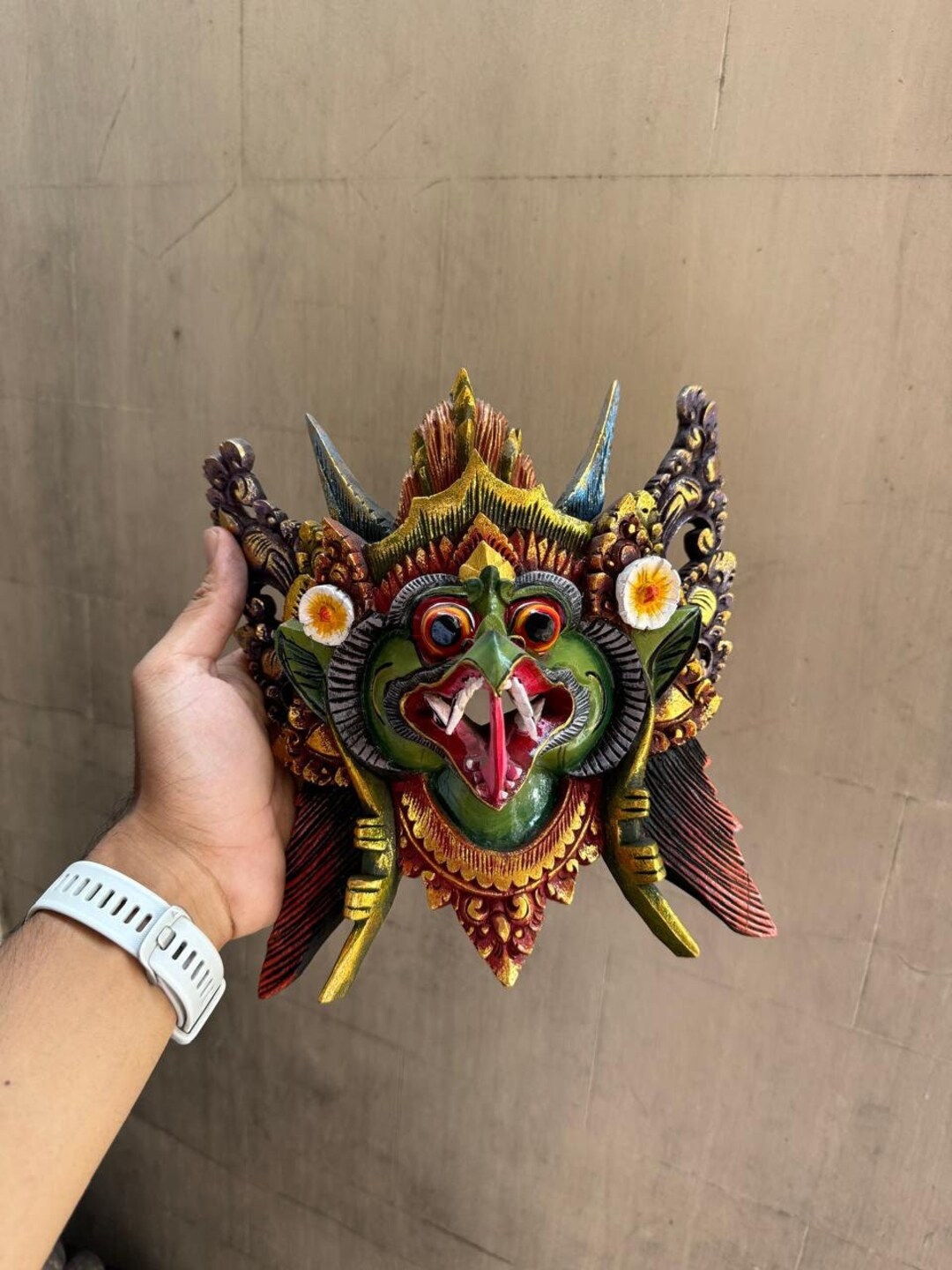 Paksi - Hand-carved Balinese Mythical Bird Wall Art - 9x8.5x4.5 Inch ...