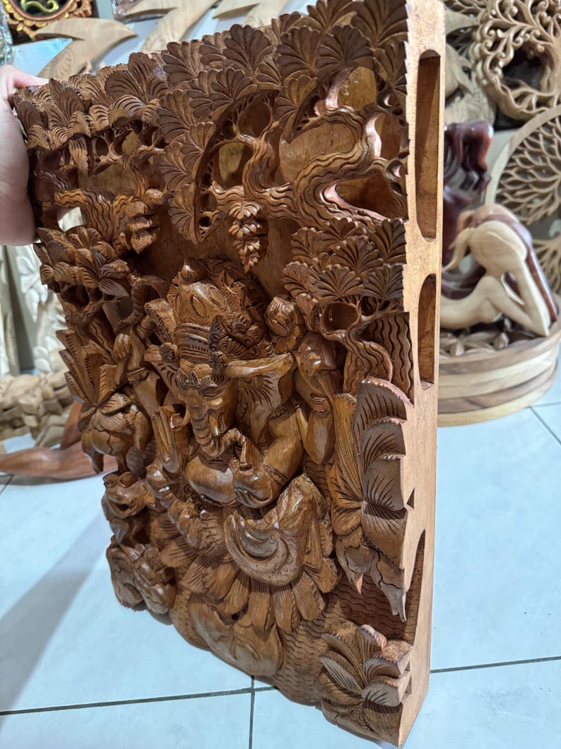 Majestic Ganesha Jungle Wood Carving Symbol of Wisdom, Prosperity, and Spiritual Harmony - Etsy
