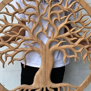 Embrace Nature With Hand-carved Tree of Life Wooden Wall Art – 32" X 32 ...