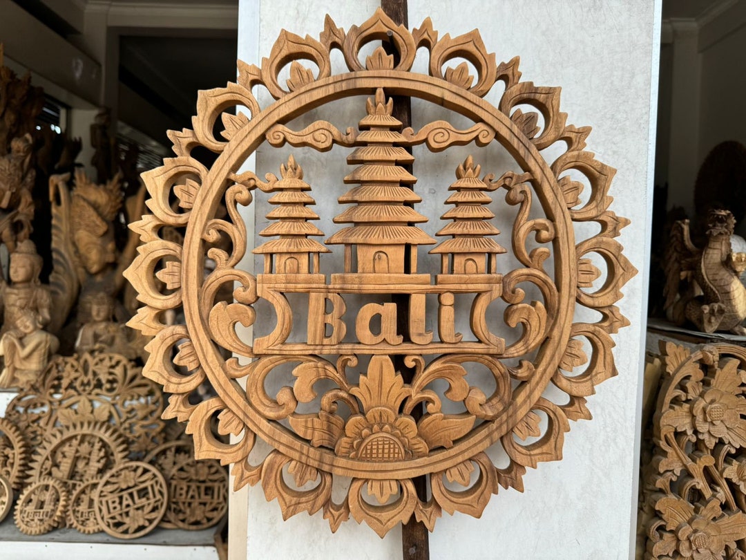 Balinese Temple Hand-carved Wooden Art With "bali" Inscription - Etsy