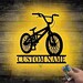 Custom BMX Bike Metal Wall Art LED Light, Personalized Bicycle Racing ...