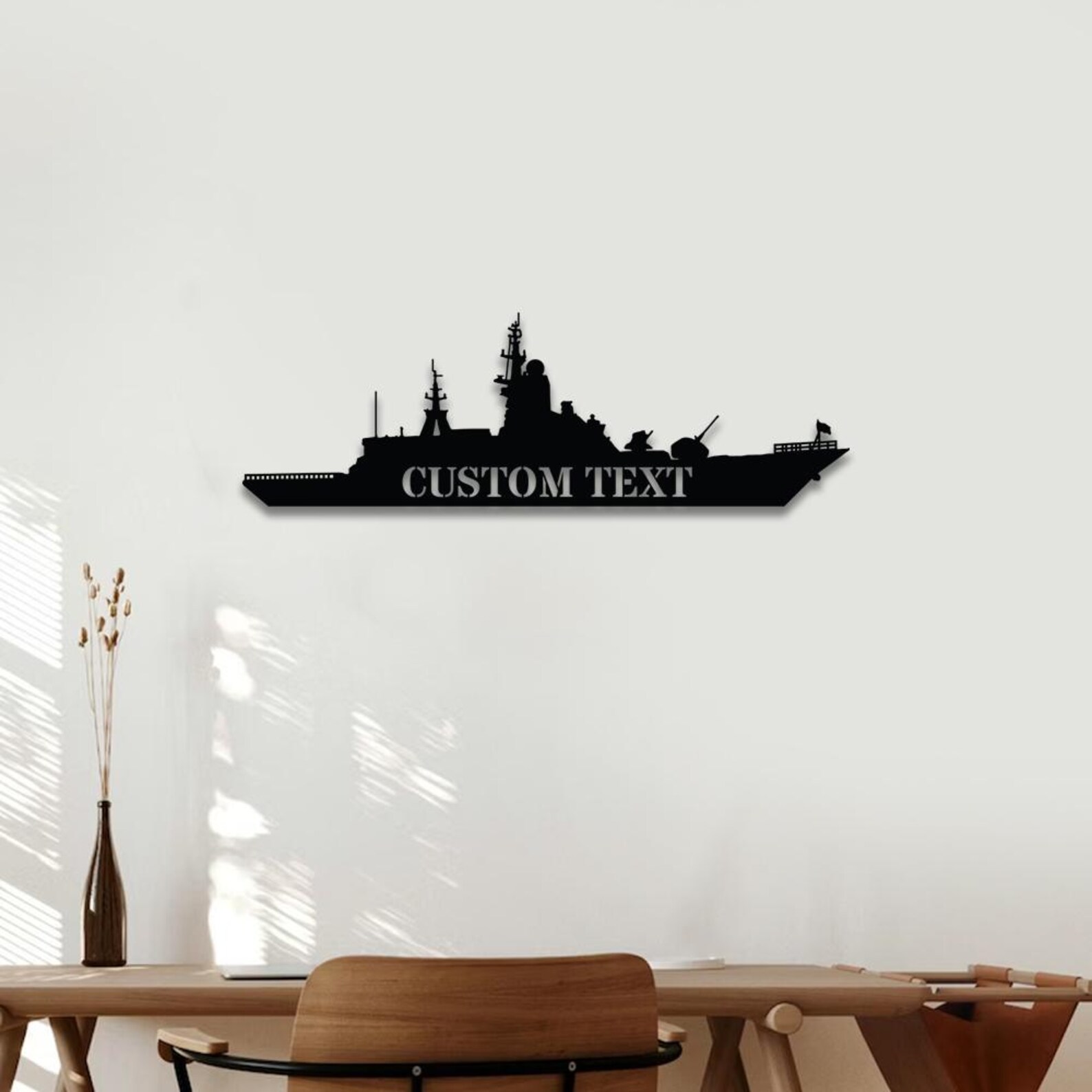 Custom US Navy Ships Metal Sign Wall Art With LED Lights, Battleship ...
