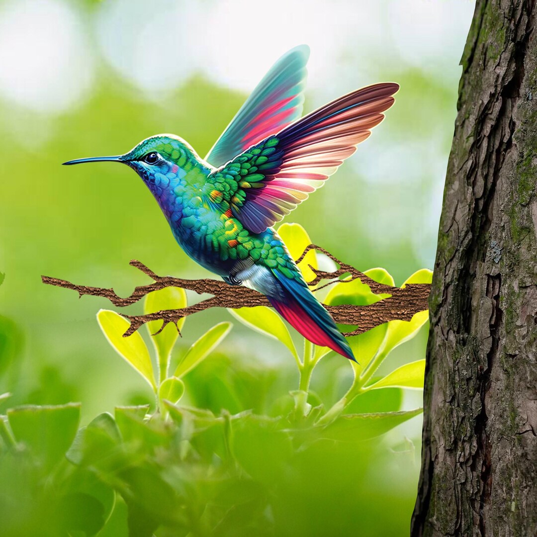 Sparrow Bird Tree Plug Bird Garden Stake Rustic Outdoor Decoration ...