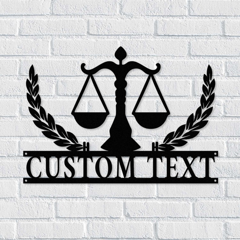 Personalized Lawyer Gift, Custom Scales of Justice Metal Wall Art With ...