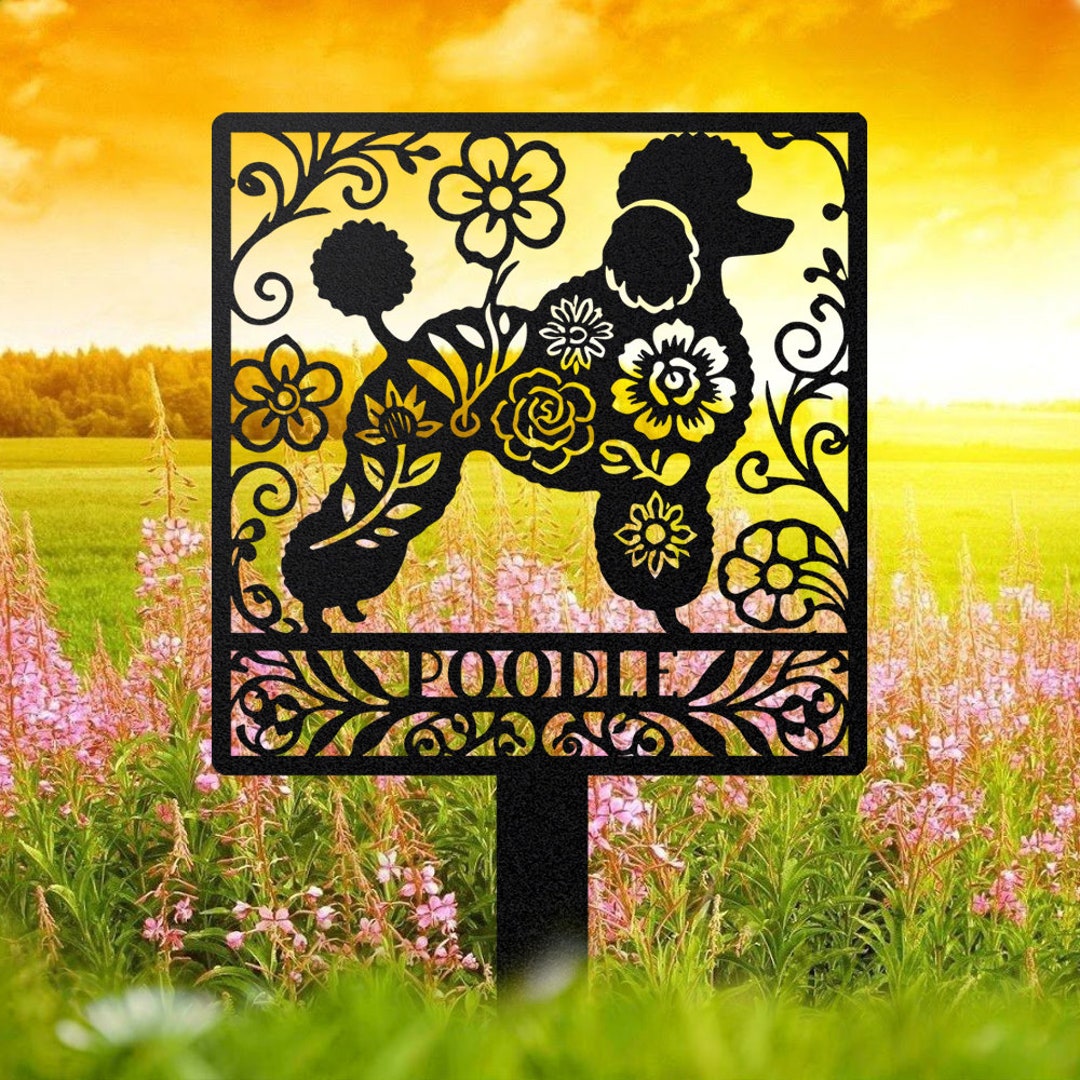 Custom Poodle Memorial Stake Signs, Pet Grave Markers Sign, Metal Sign ...