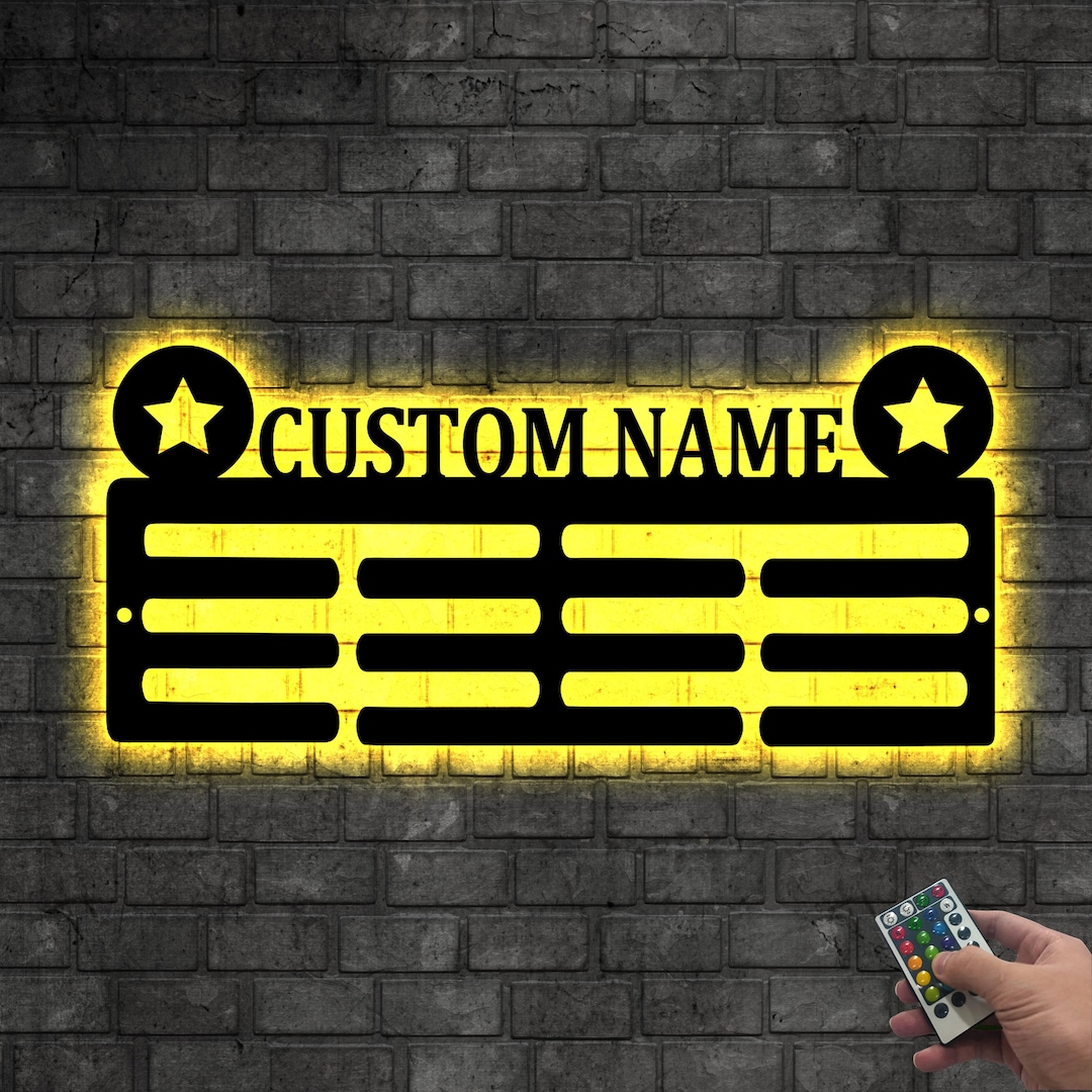 Personalized All Star Medal Holder Led Light,custom All Star Name Medal ...