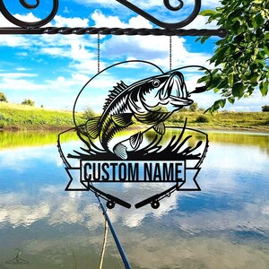 Personalized Metal Fish Sign, Fishing Gifts for Men, Personalized ...