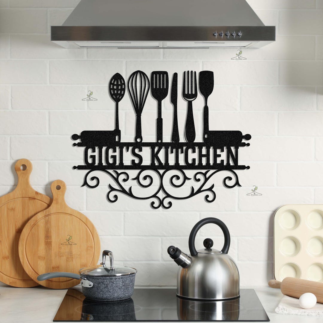 Custom Metal Sign for Kitchen Wall, Personalized Kitchen Signs, Kitchen ...