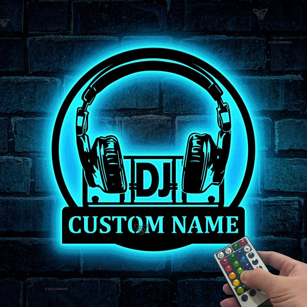 Custom Music Turntable Record Metal Wall Art, Personalized Disc Jockey ...