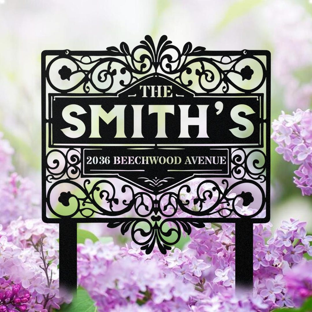 Custom Yard Sign Stake Personalized Address Signfront Door Stake unique ...