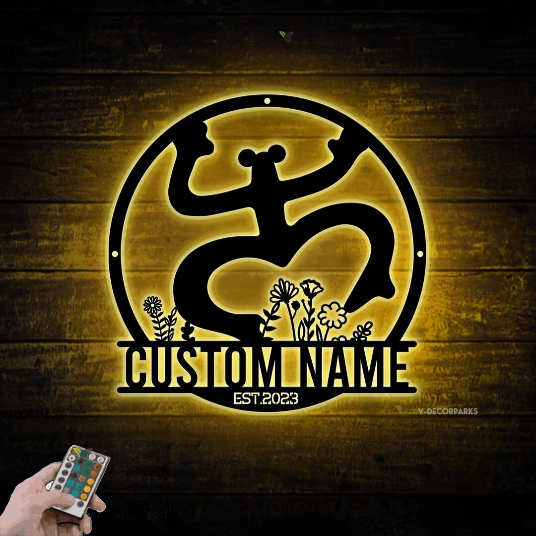 Custom Frog Coqui Puerto Rico Taino Symbol Metal Wall Art LED Light ...