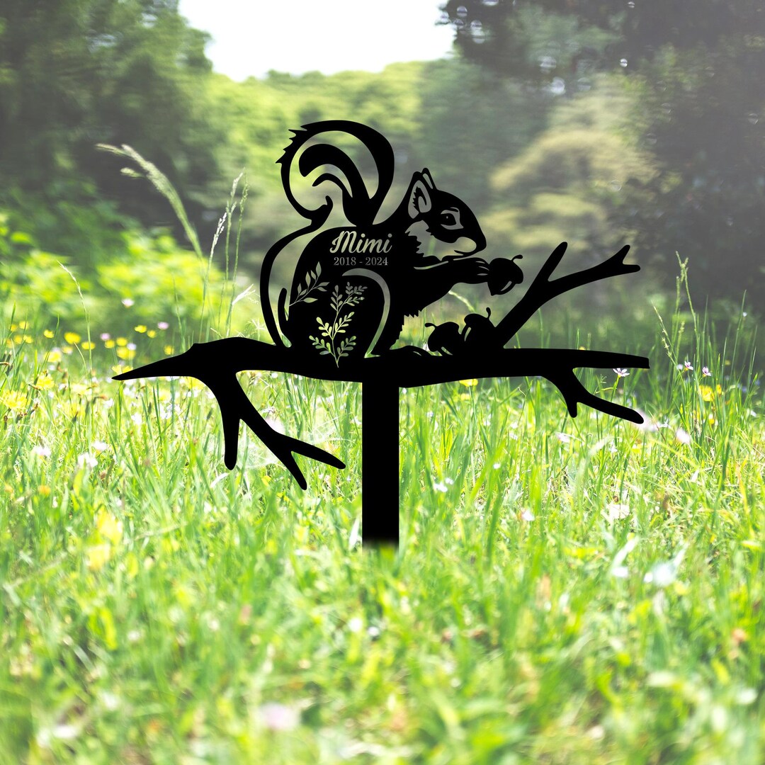 Custom Squirrel Pet Memorial Garden Stake,personalized Grave Marker ...