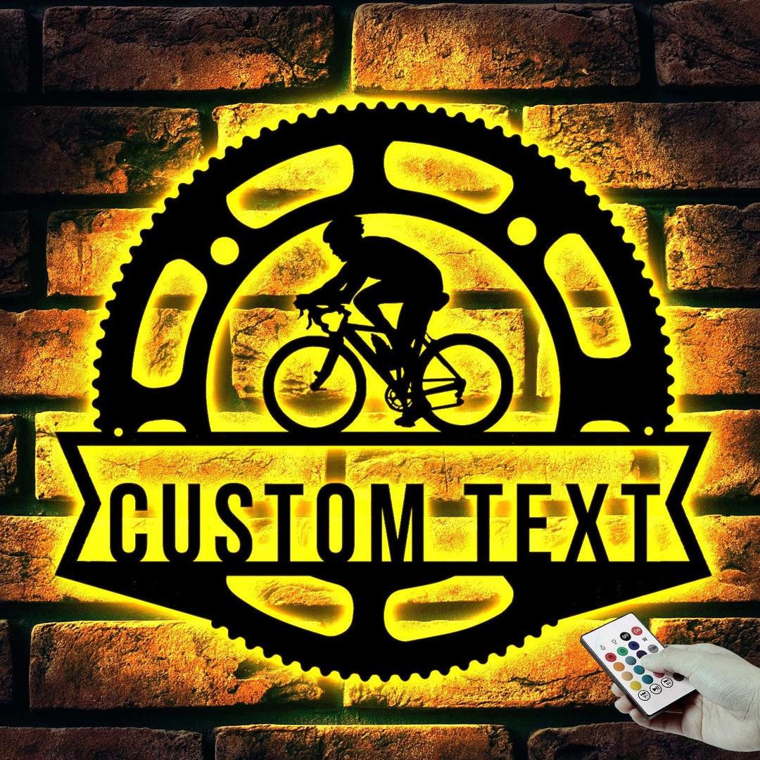 Personalized Bicycle Metal Sign, Custom Metal Art, Metal Garage Sign ...