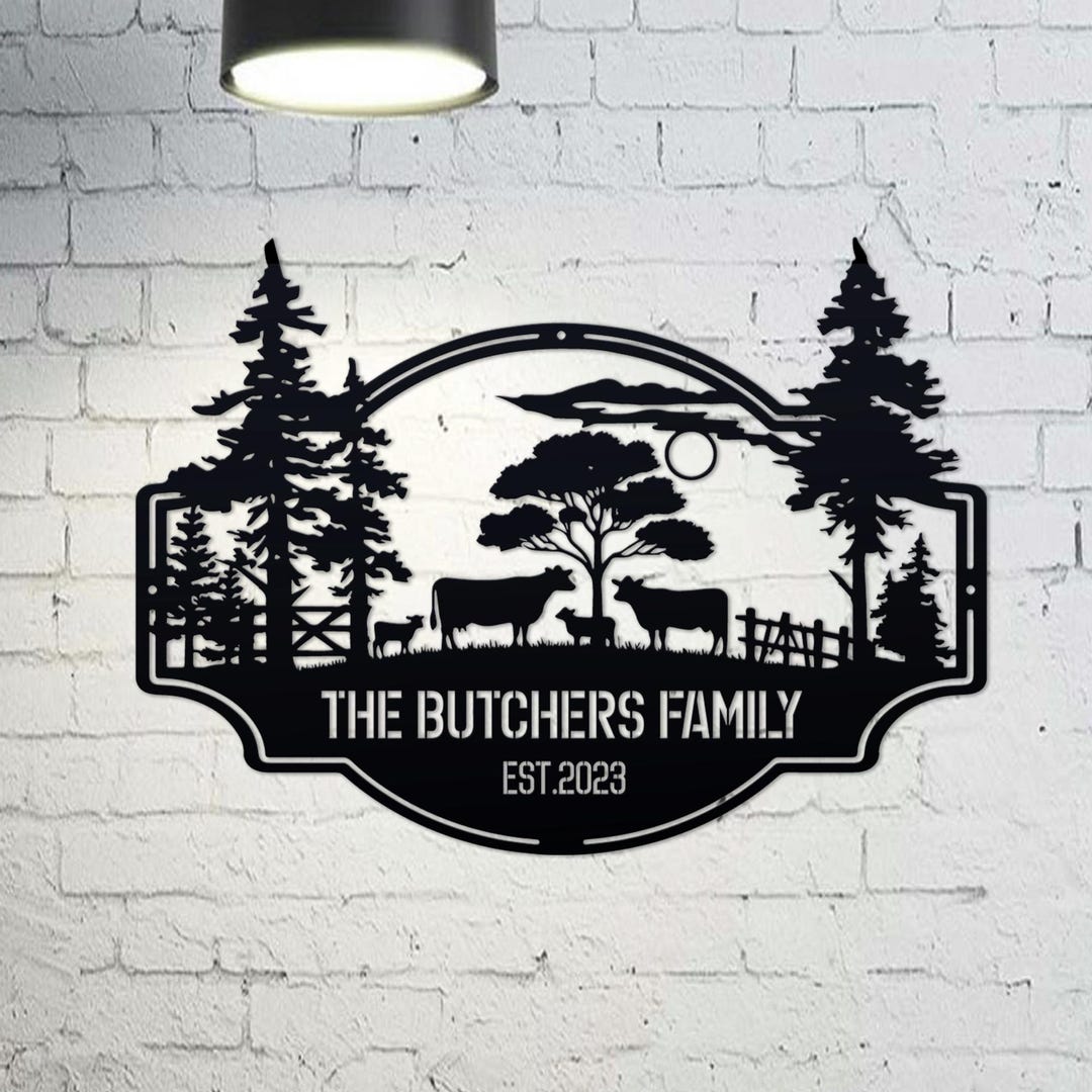 Custom Farmhouse Decor, Personalized Family Farm Sign,pine Tree Farm ...