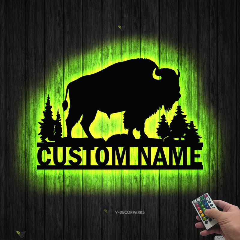 Metal Bison Sign - Etsy