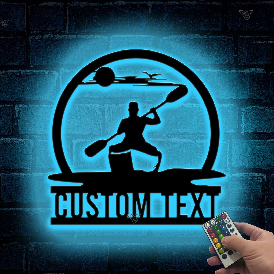 Personalized Canoe Metal Wall Art With Lights,custom Canoe Sign ...