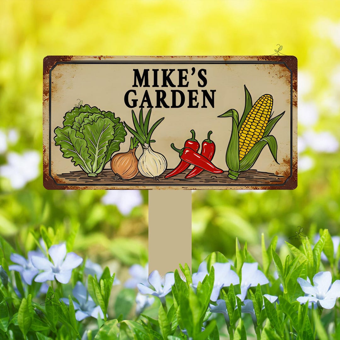 Custom Vegetables Garden Stake Sign, Personalized Metal Garden Sign ...
