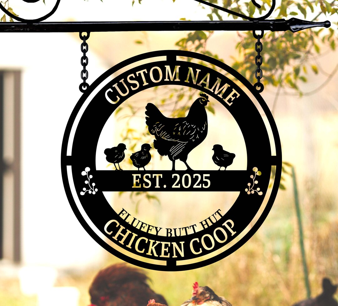 Personalized Hen House Decor, Hen House Metal Sign, Metal Chicken Coop ...