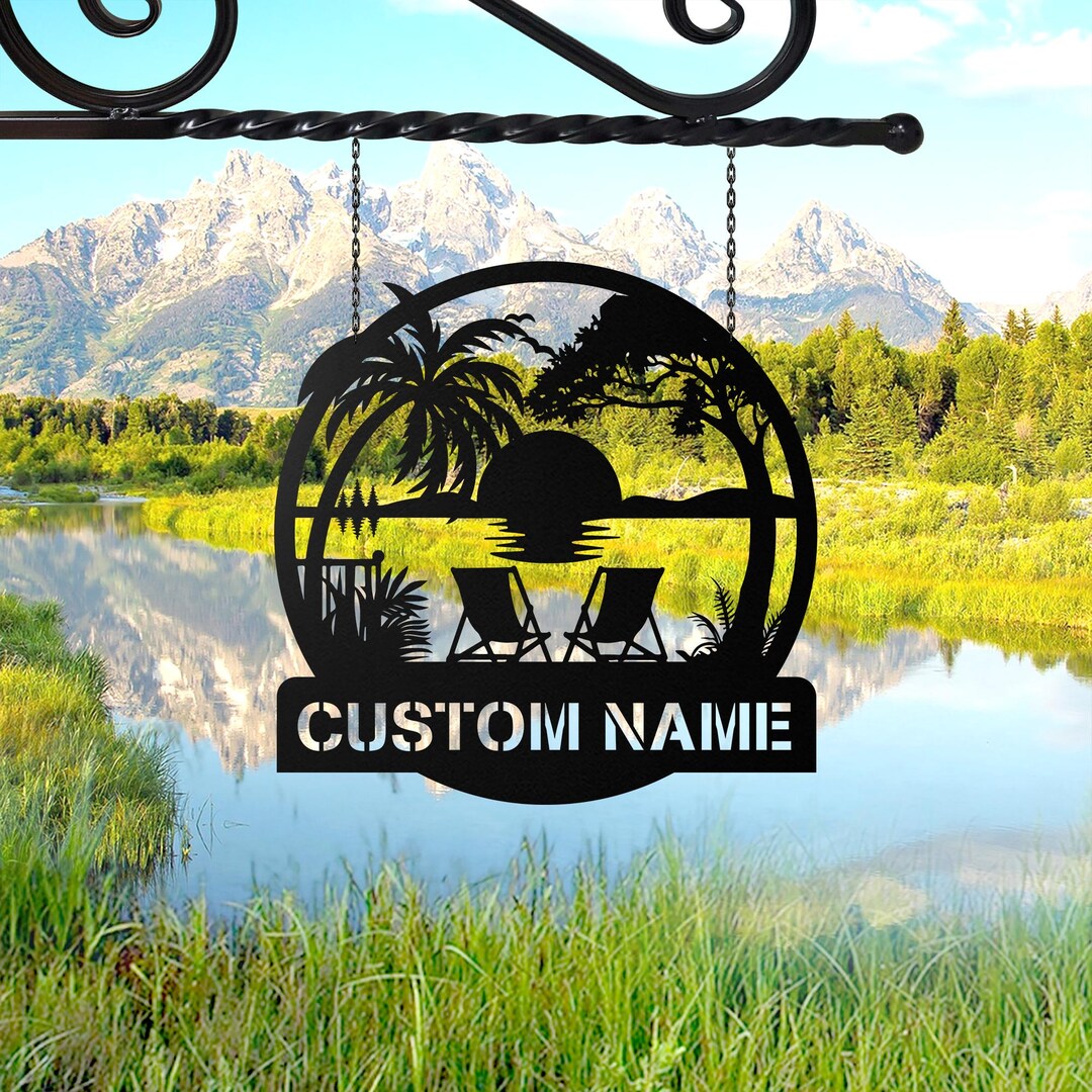 Custom Beach Decor Metal Sign Wall | Lake House Decor | Summer Beach ...
