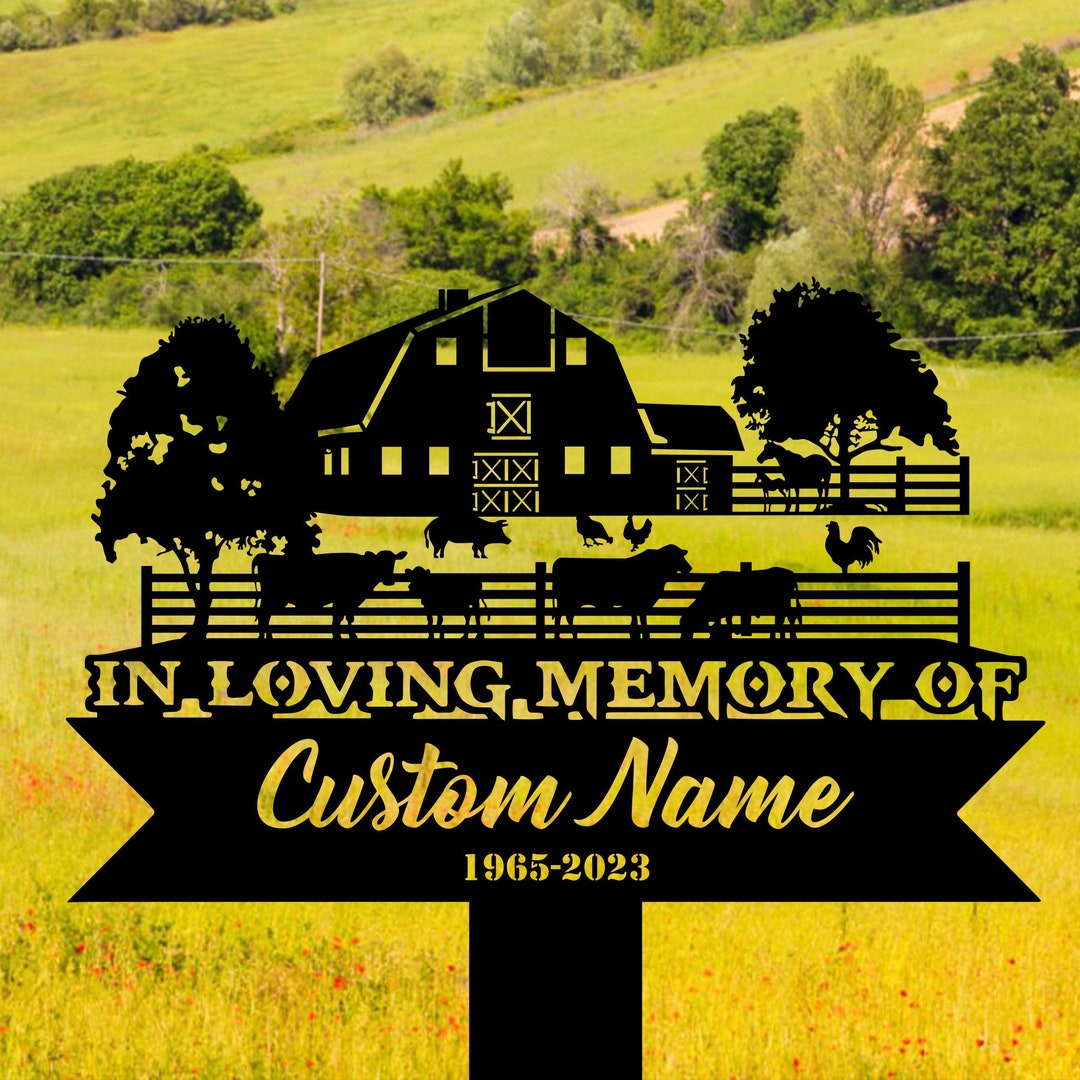 Personalized Farming With Flower Farmer Memorial Stake, Metal Stake ...