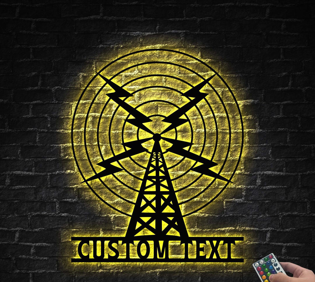 Personalized Ham Radio Metal Wall Art LED Lights - Custom Amateur Radio ...