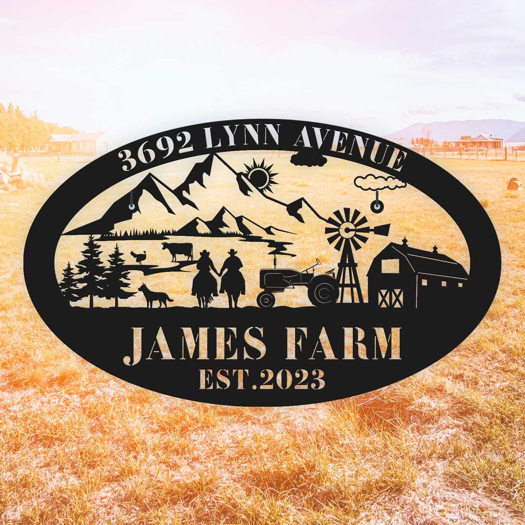 Customized Your Own Metal Farm Sign, Personalize Metal Farm Signs ...