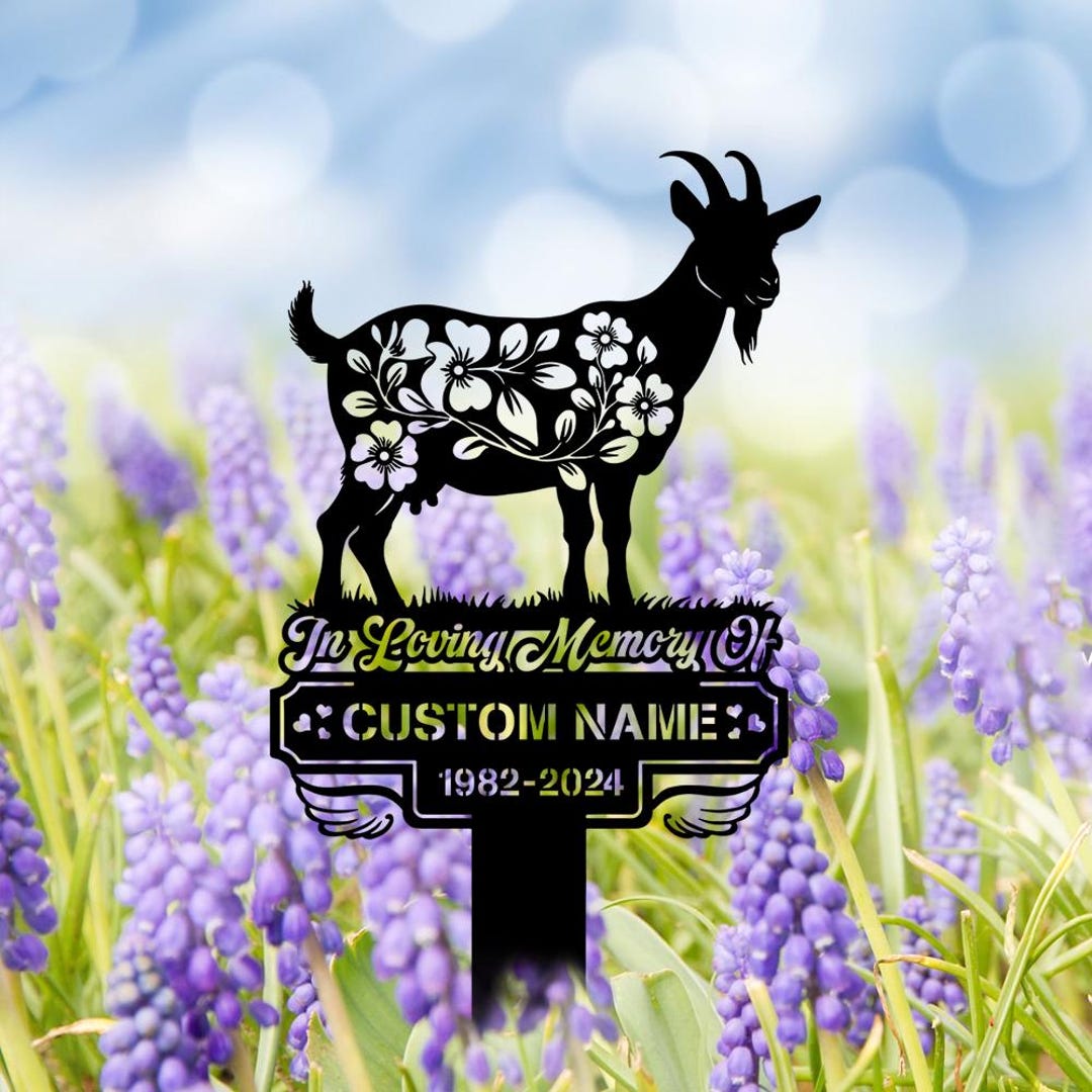 Custom Goat Memorial Stake Sign Metal,pet Grave Markers Sign, Goat Sign ...