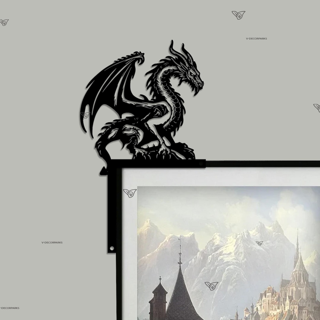 Dragon Door Frame Corner Metal Sign Wall Art, Dragon Door Hanging ...